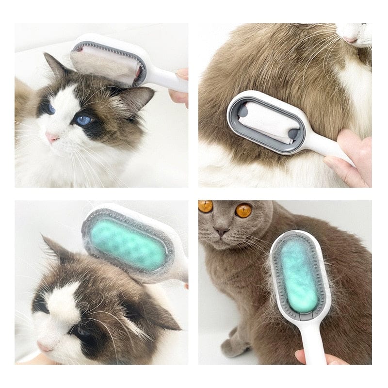 3-in-1 Cat Bathing Grooming Brush | Anti-Shedding Essence Wipe ...