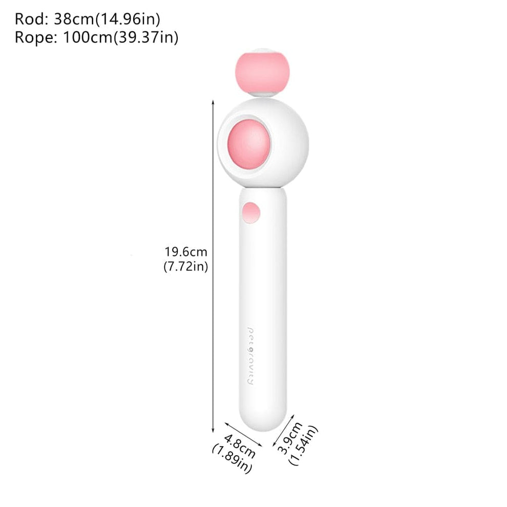 Retractable Feather Cat Teaser Toy | Interactive 2-in-1 Play Wand ...