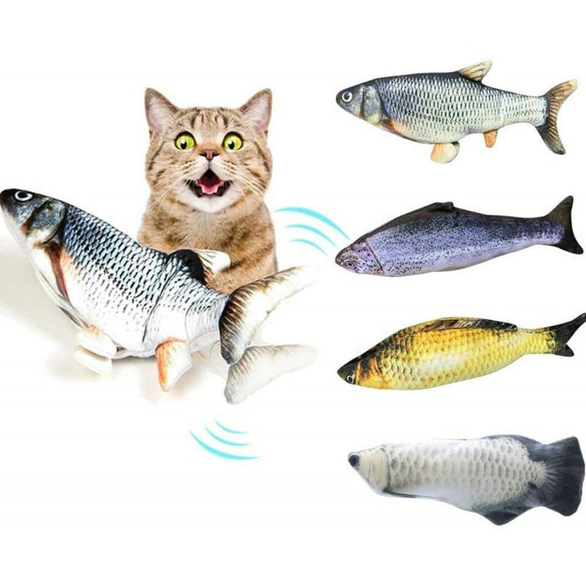 Interactive Electric Fish Cat Toy | USB Rechargeable Flop Toy ...
