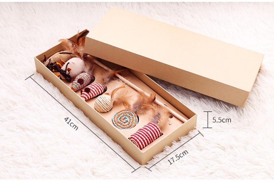 7-in-1 Interactive Cat Toy Set for Indoor Cats | Fun & Exercise for ...