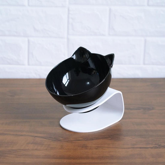 Ergonomic Tilted Cat Bowls | Single & Double Elevated Pet Feeder ...