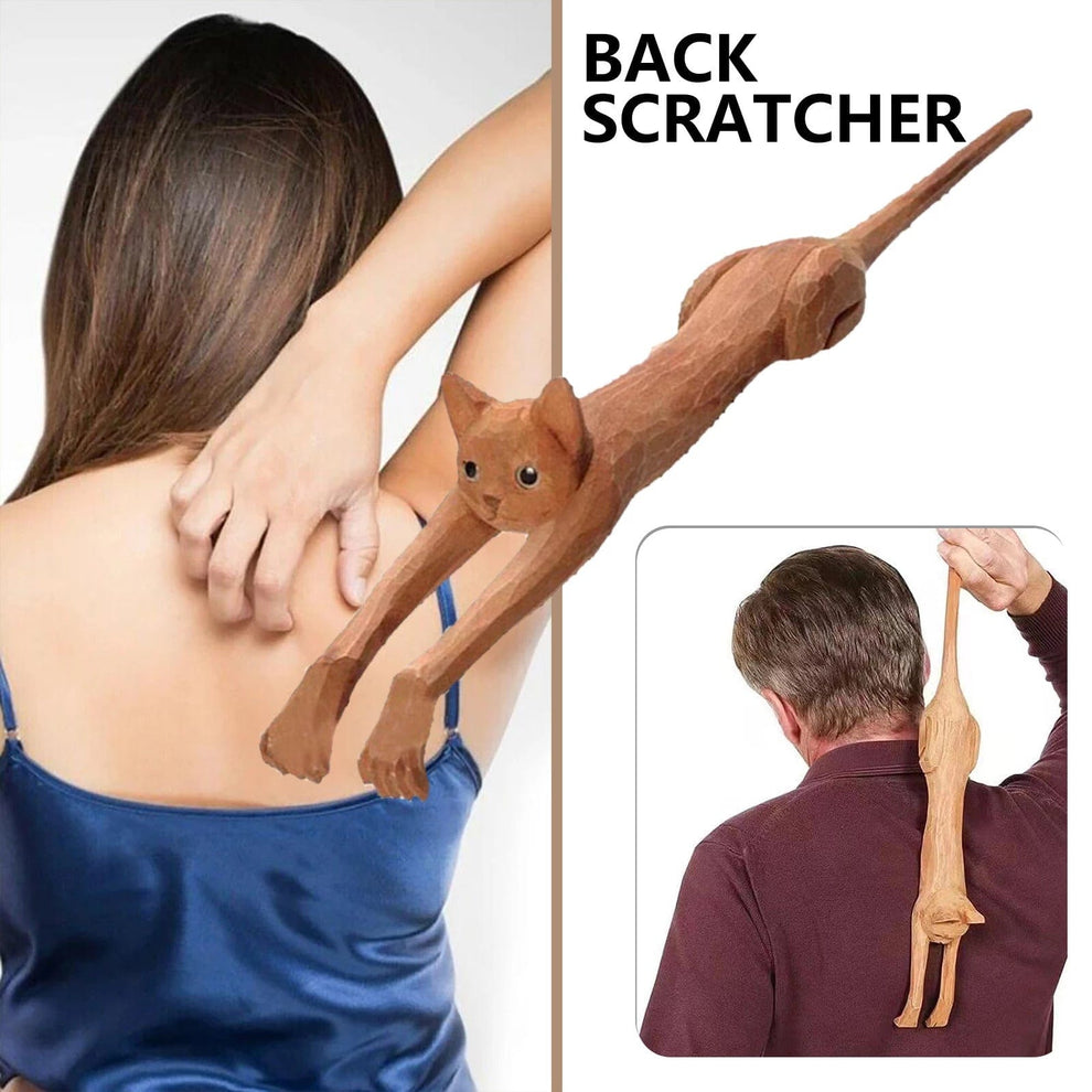 Cat Back Scratcher | Funny Wooden Massager Tool – CatCurio Pet Store
