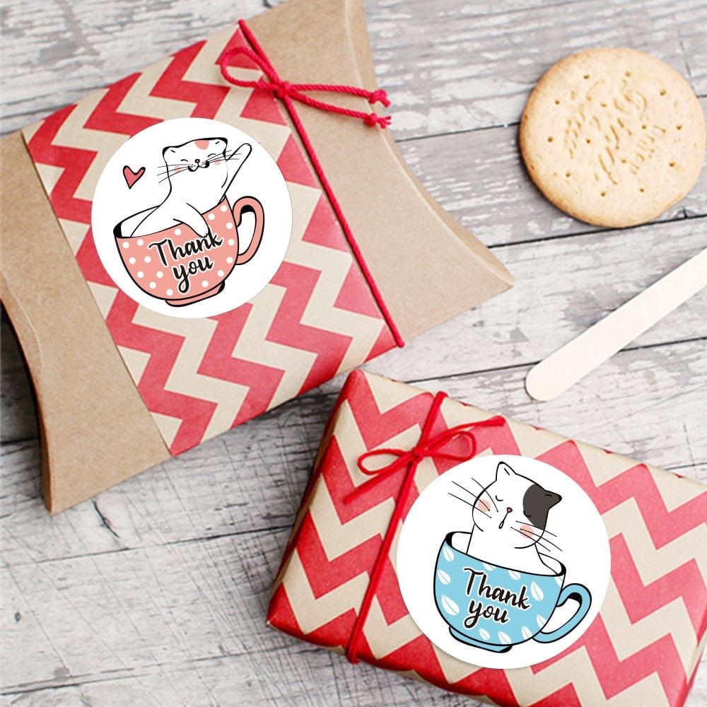 Cute Cat Thank You Stickers | thank you images with cats – CatCurio Pet ...