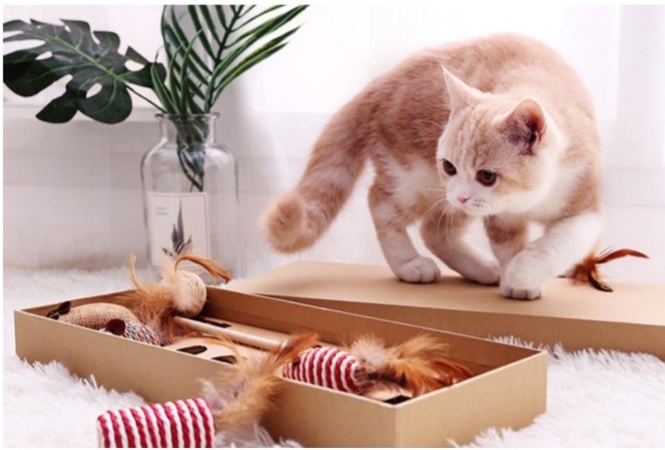 7-in-1 Interactive Cat Toy Set for Indoor Cats | Fun & Exercise for ...