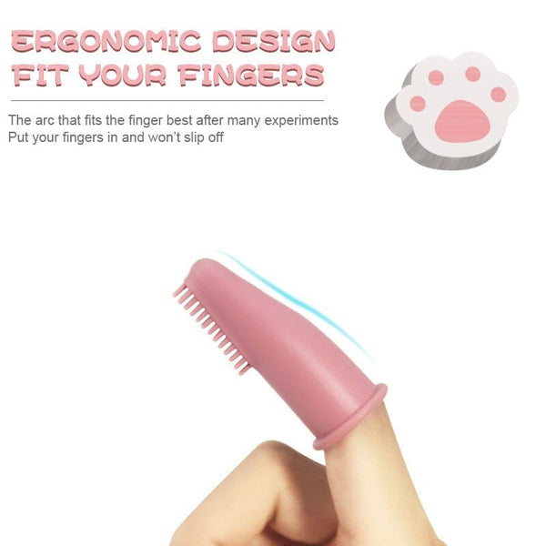 Nontoxic Cat Finger Toothbrush | 360° Silicone Dental Care for Cats ...