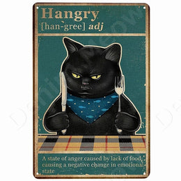 Funny Vintage Metal Cat Signs | metal poster cat – CatCurio Pet Store